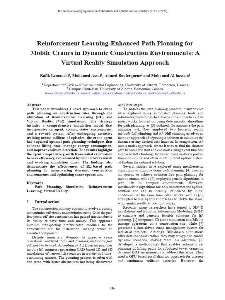 Reinforcement Learning-Enhanced Path Planning For Mobile Cranes in Dynamic Construction ...