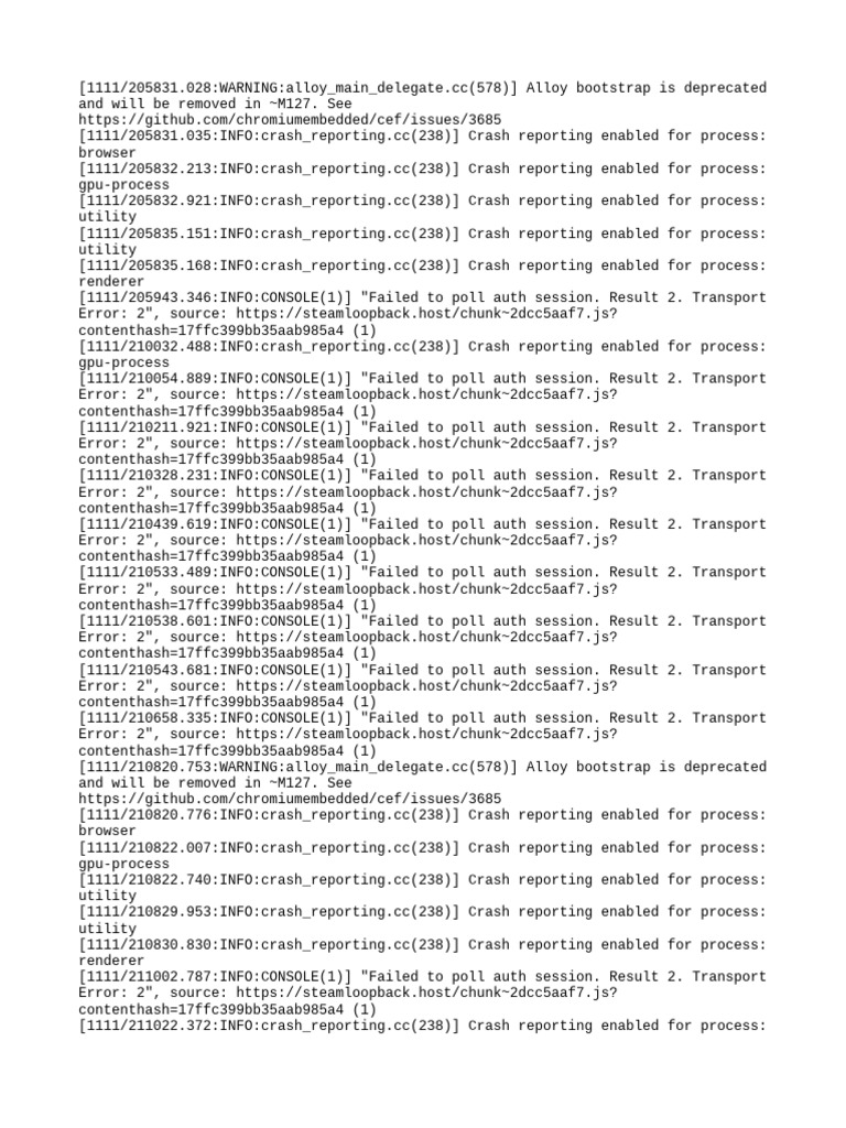 Cef Log - Previous | PDF