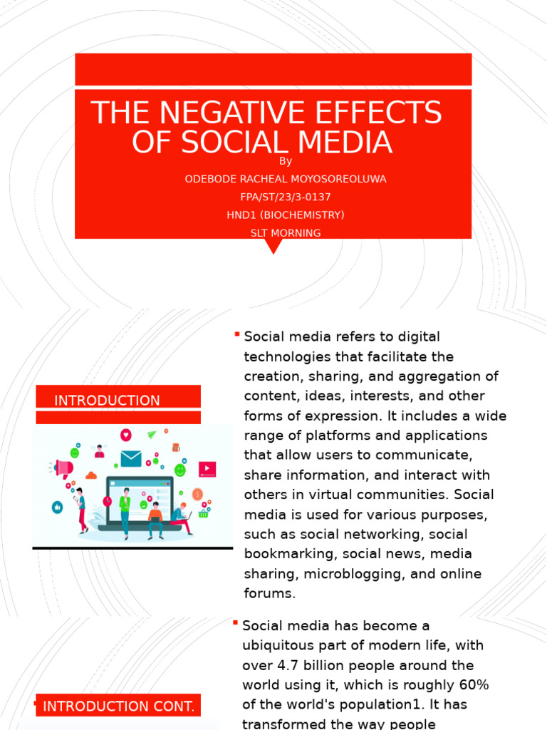 Negative Impacts of Social Media | PDF | Social Media | Popular Culture ...