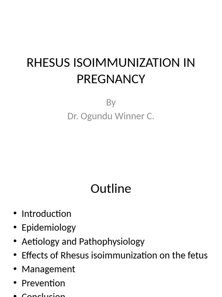 Rhesus Isoimmunization in Pregnancy | PDF | Human Pregnancy | Body Fluids