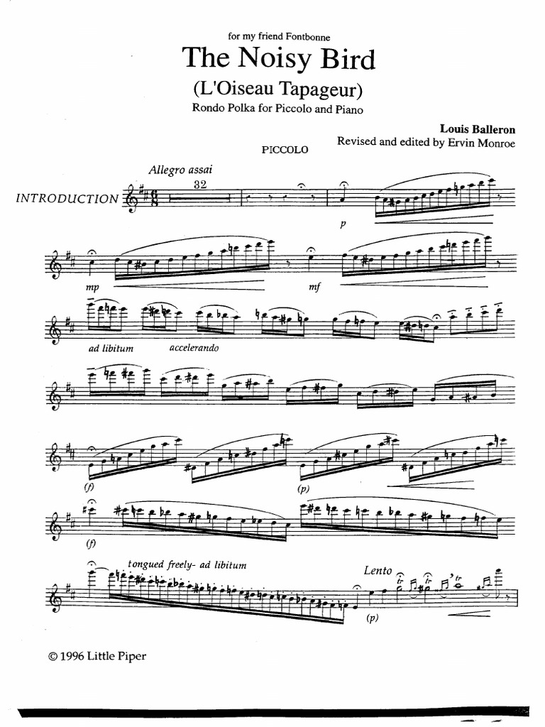 Baleron Lui Balleron L The Noisy Bird Klavir FL | PDF