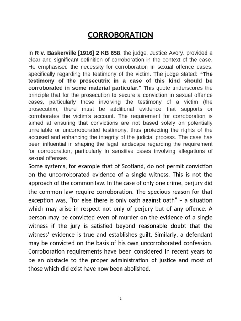 CORROBORATION - Justice Ivan | PDF | Perjury | Witness