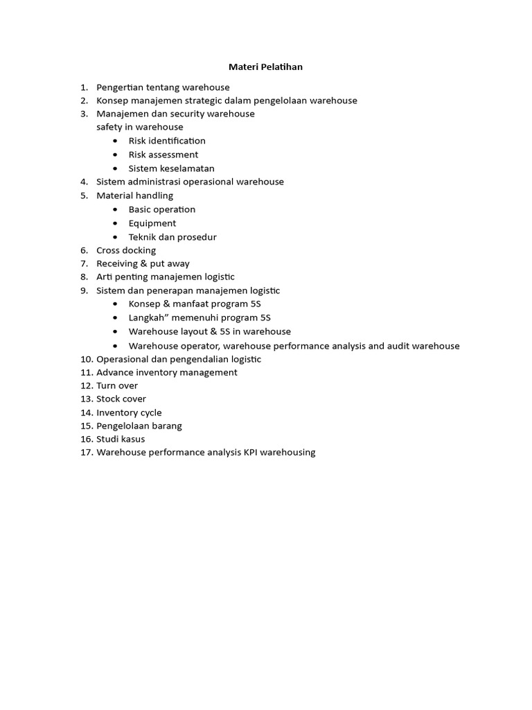 Materi Pelatihan - SKM Training | PDF