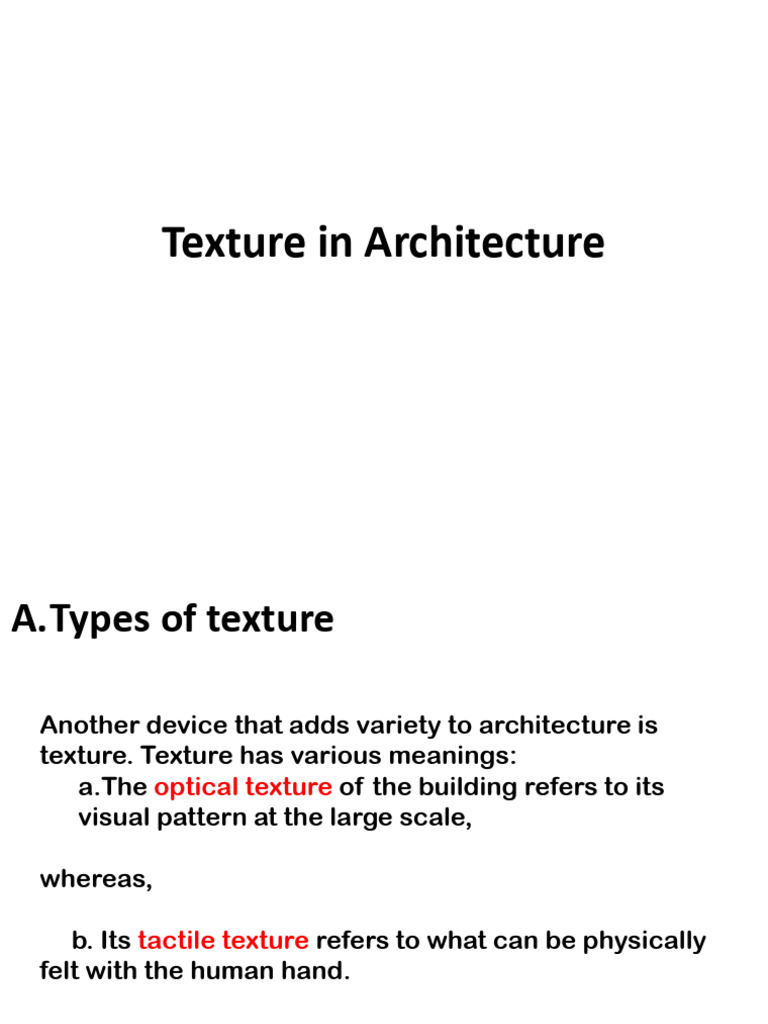 Texture in Architecture | PDF | Concrete | Architectural Design