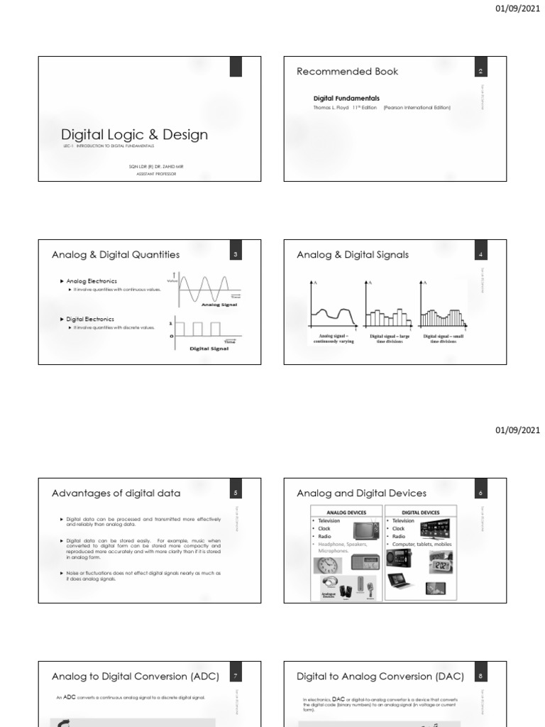 HO-Lec1 | PDF | Digital Signal | Analog To Digital Converter