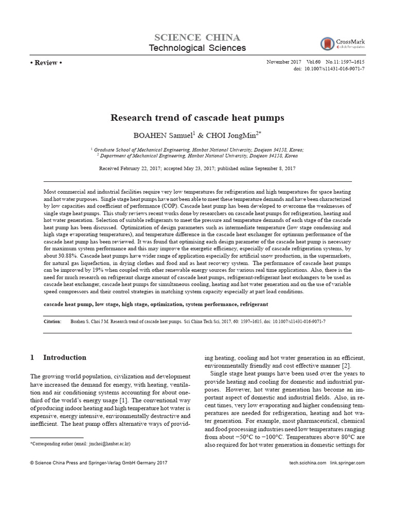 Cascade Heat Pumps: A Review | PDF | Heat Pump | Air Conditioning