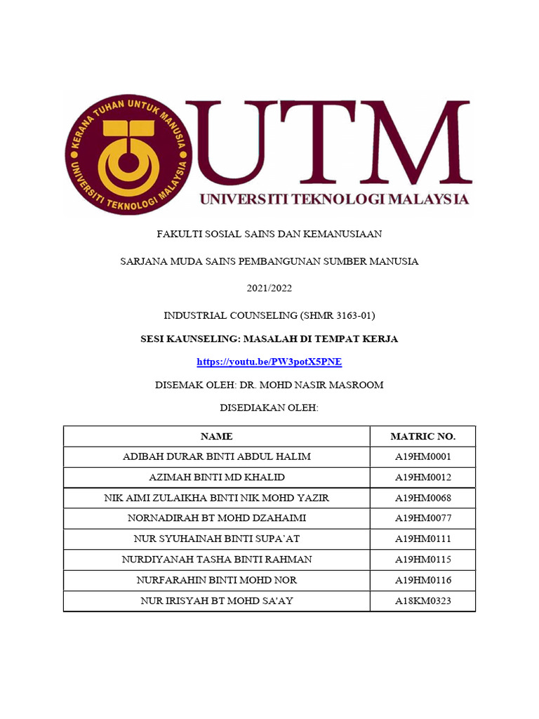 Contoh Laporan Video Kaunseling | PDF