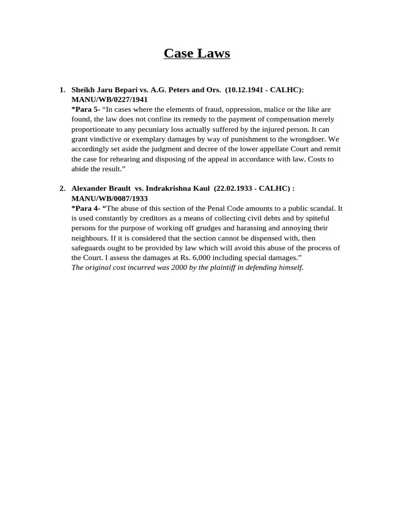 Case Laws | PDF