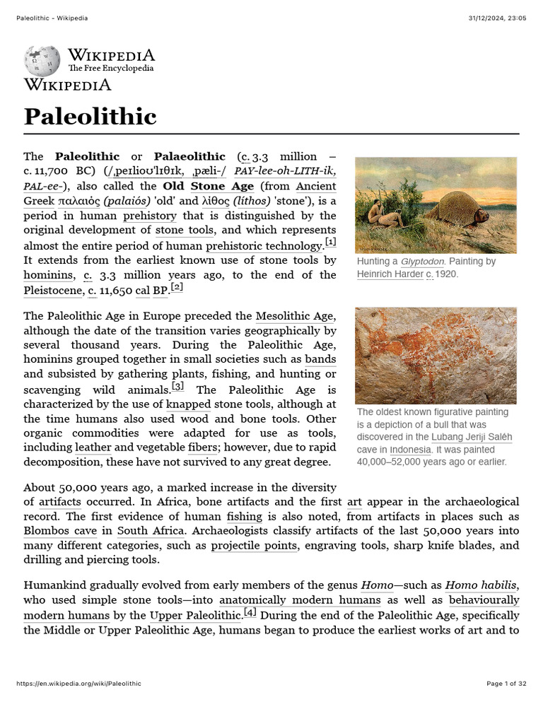 Paleolithic | PDF | Paleolithic | Homo