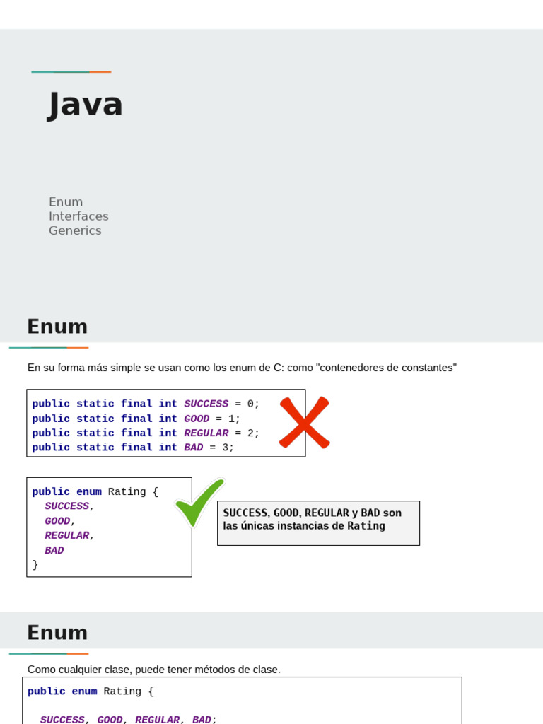 3.enums, Interfaces, Generics | PDF | Función anónima | Desarrollo de software