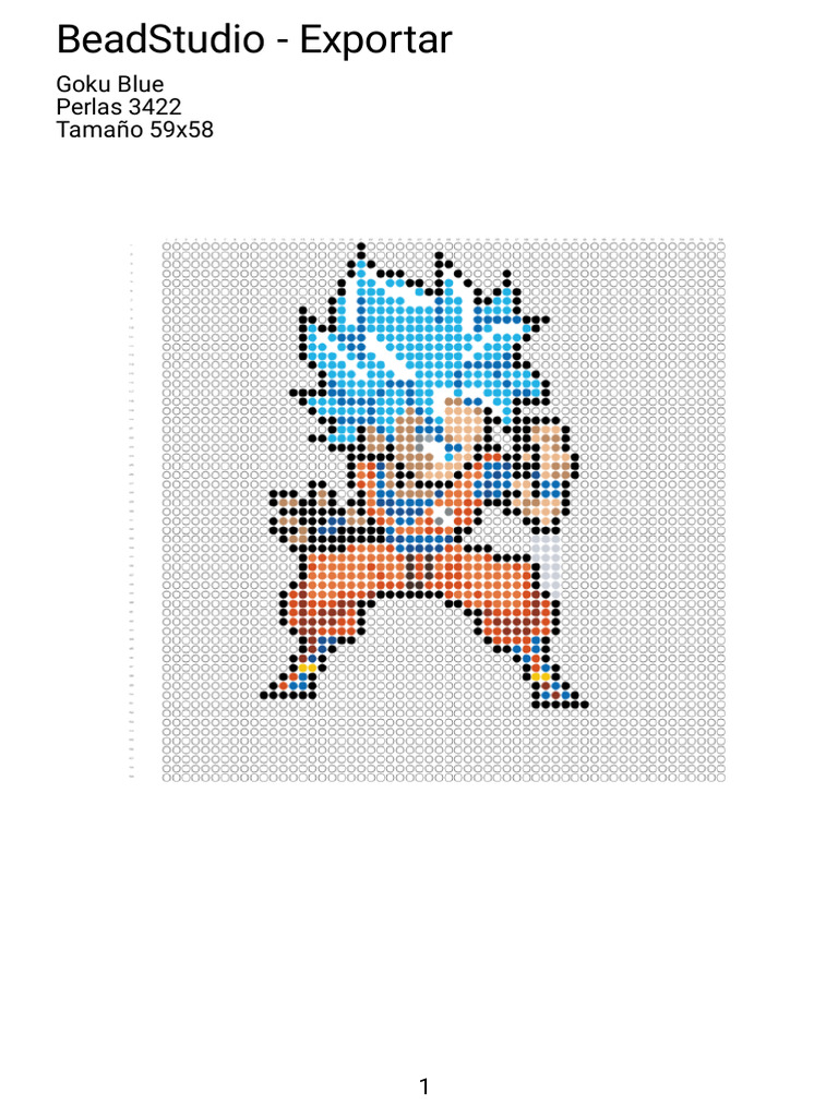 Goku Blue Bead Pattern 59x58 | PDF