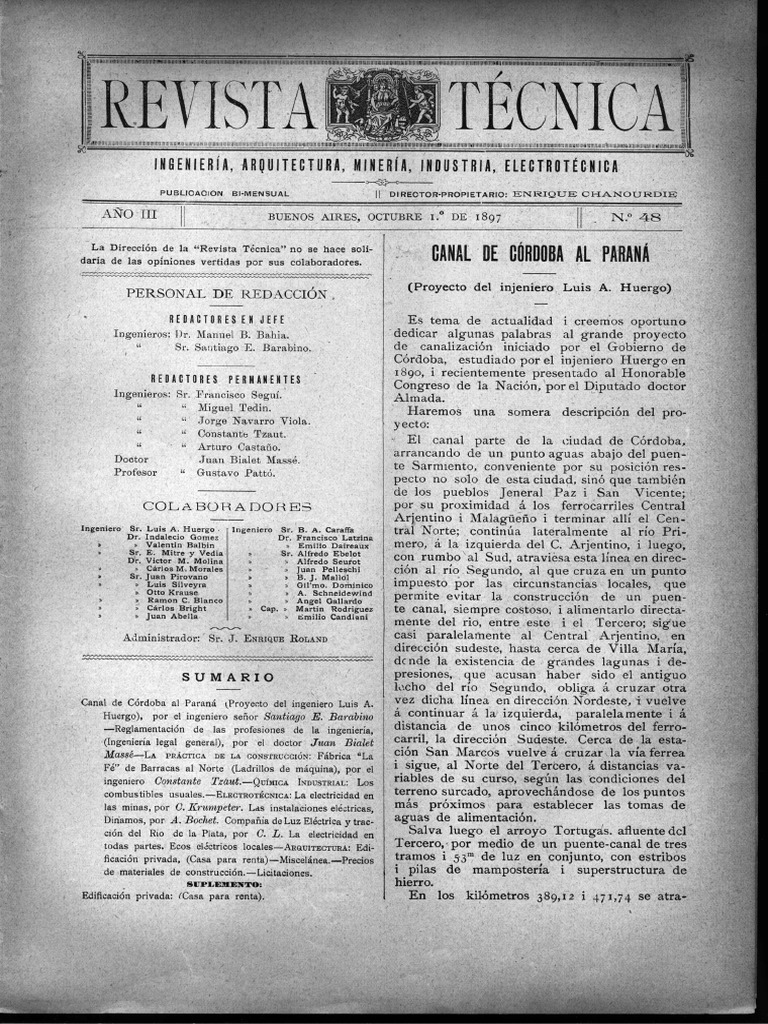 1897 REVISTA TECNICA AÑO III Número (197 CLETRP) | PDF