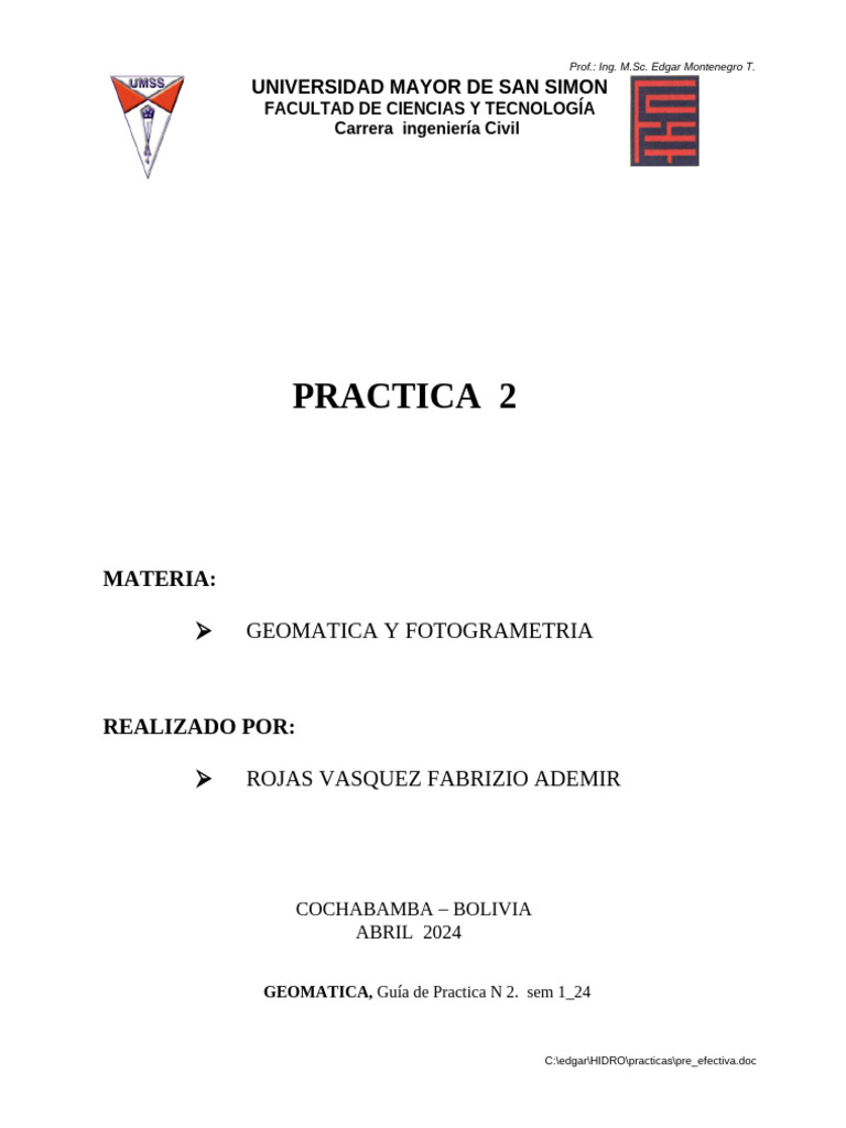 Práctica 2 Geomatica | PDF | Geodesia | Geofísica