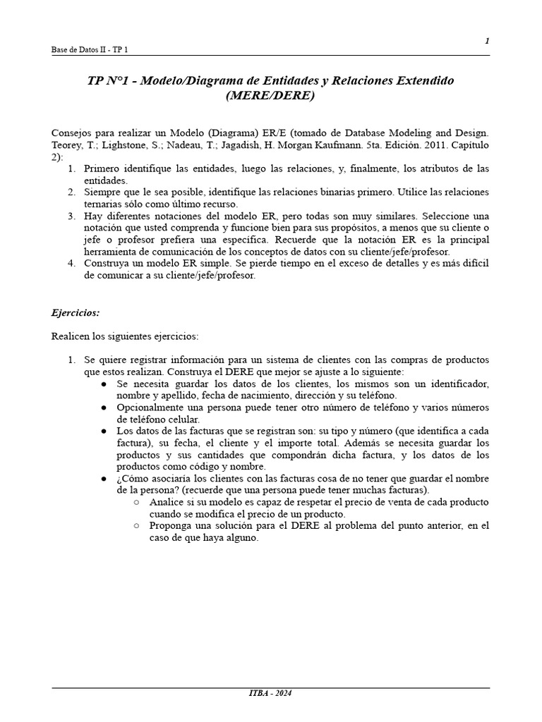 ITBA TP 1 Modelos | PDF | Bases de datos | Informática