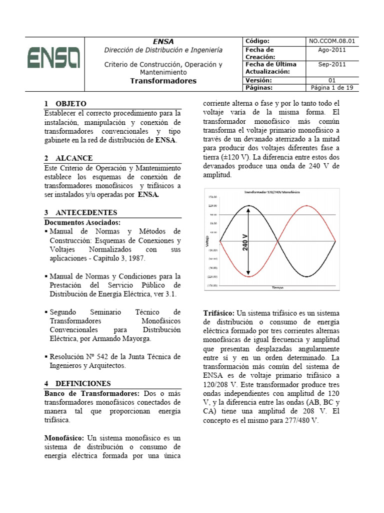 no.ccom_.08.01_transformadores_ver_01.docx | PDF | Transformador | Ingenieria Eléctrica