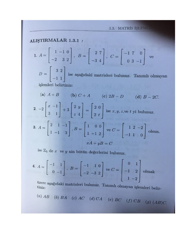 Lineer Cebir Ö1 | PDF