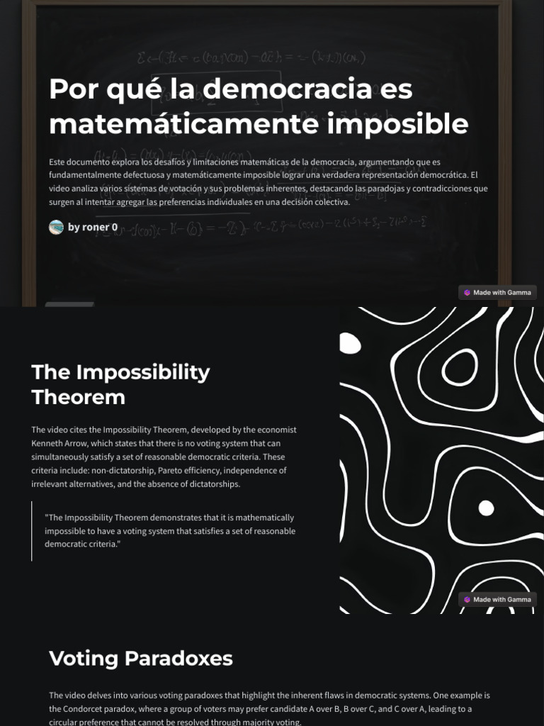 Por Que La Democracia Es Matematicamente Imposible Presentacion para Monse | PDF | Decision ...