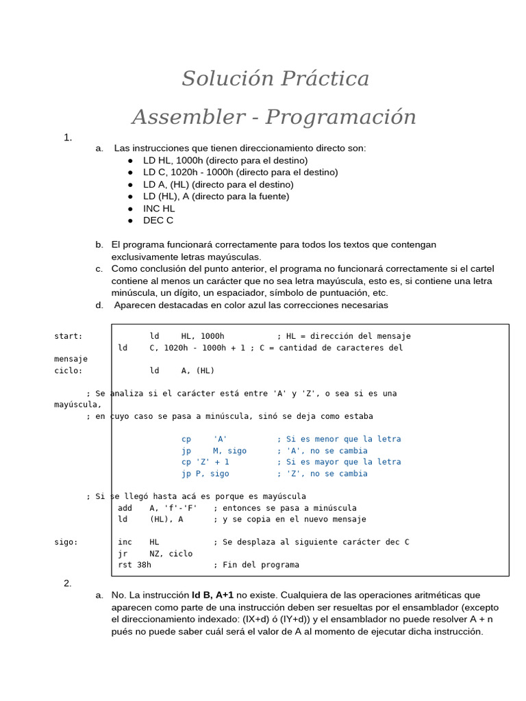 Programación en Assembler | PDF | Poco | Aritmética