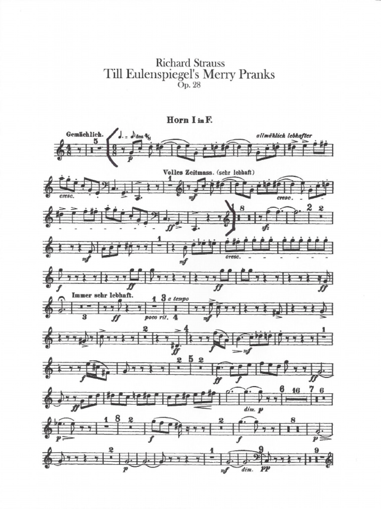 Strauss Till Eulenspiegel High Horn Excerpt | PDF