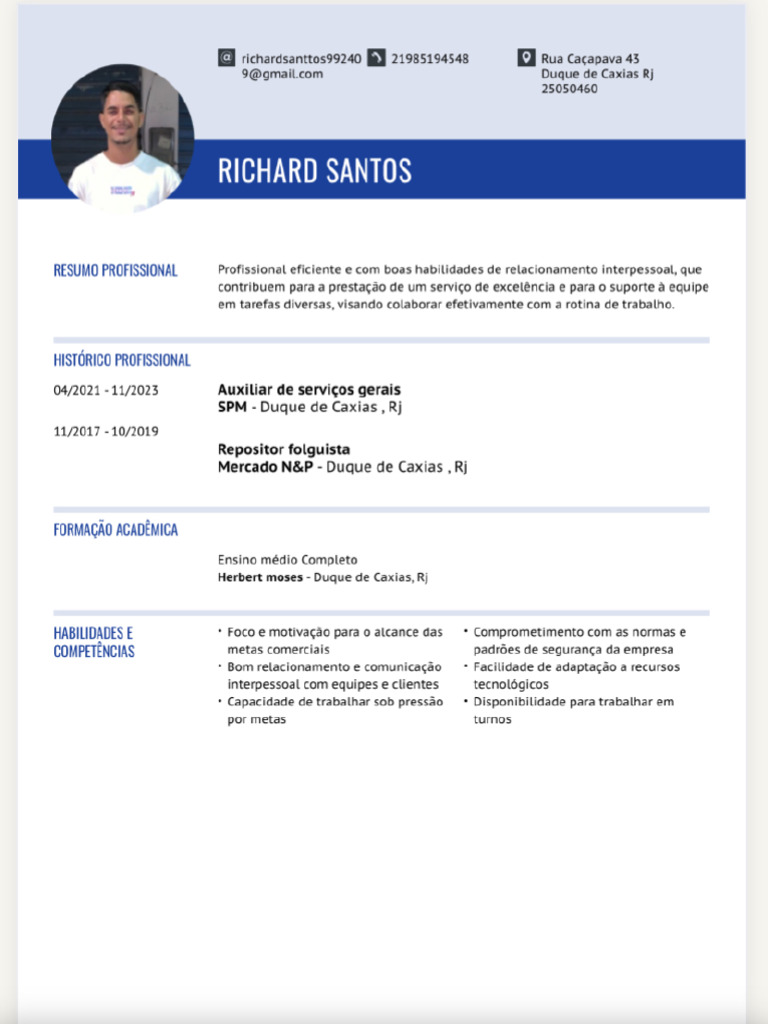 Currículo - RICHARD | PDF