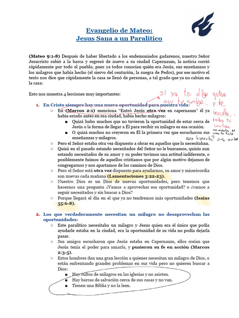 Jesus Sana A Un Paralitico | PDF | Jesús | Cristo (título)