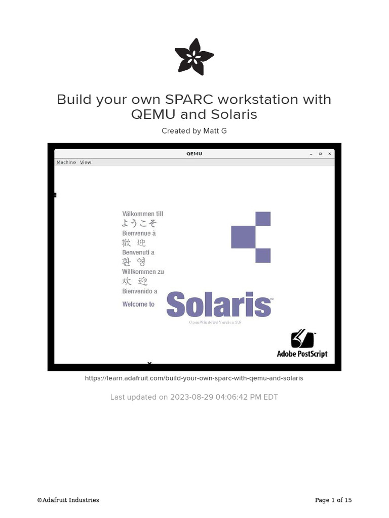 Build Your Own Sparc With Qemu And Solaris Pdf Computer Science