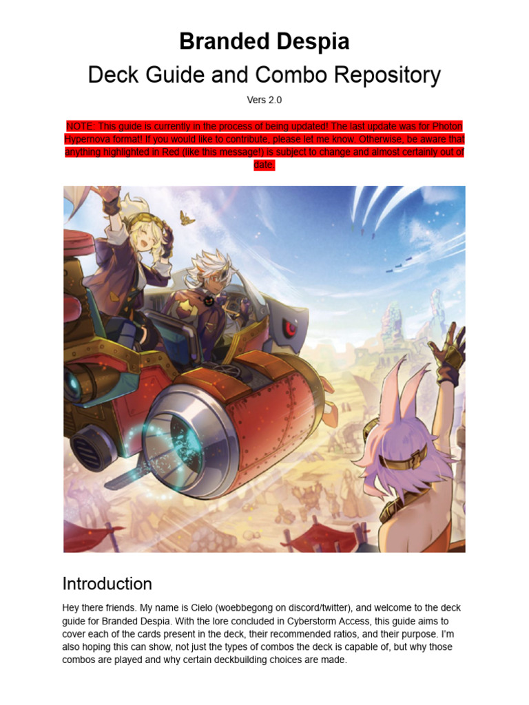 Branded Despia Deck Guide and Combo Repository | PDF