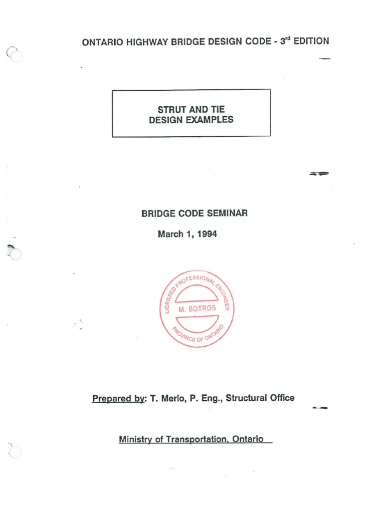 Strut & Tie Examples- OHBDC | PDF