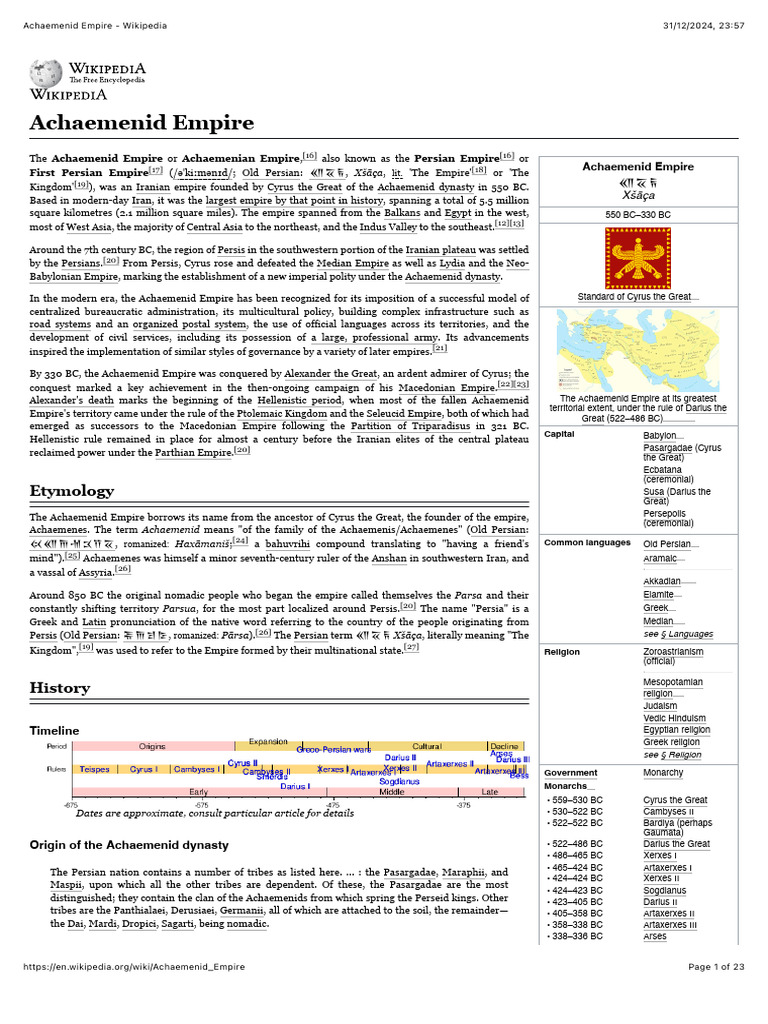 Achaemenid Empire | PDF | Achaemenid Empire | Cyrus The Great