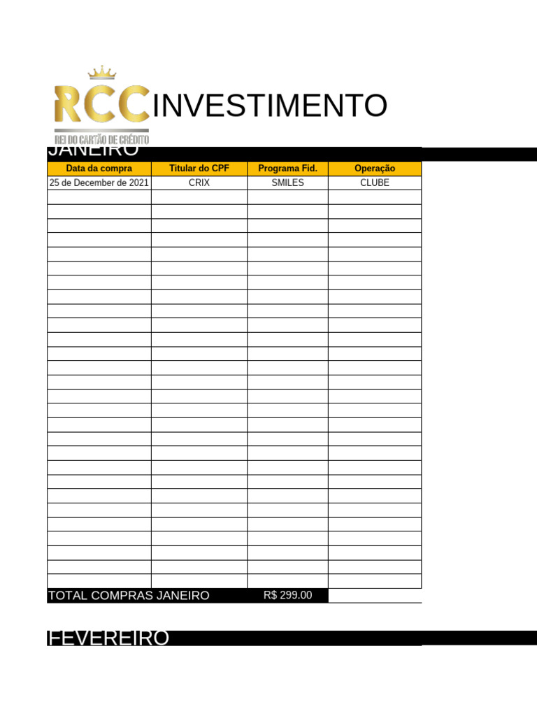 PLANILHA GESTÃO FINANCEIRA MILHAS | PDF | Investimentos