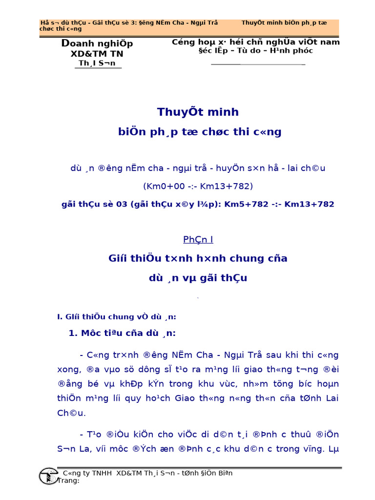 Nam Cha - Ngai Tro - Bien phap thi cong - Thai Son | PDF