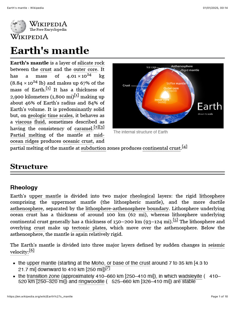 Earth's mantle | PDF | Plate Tectonics | Geology
