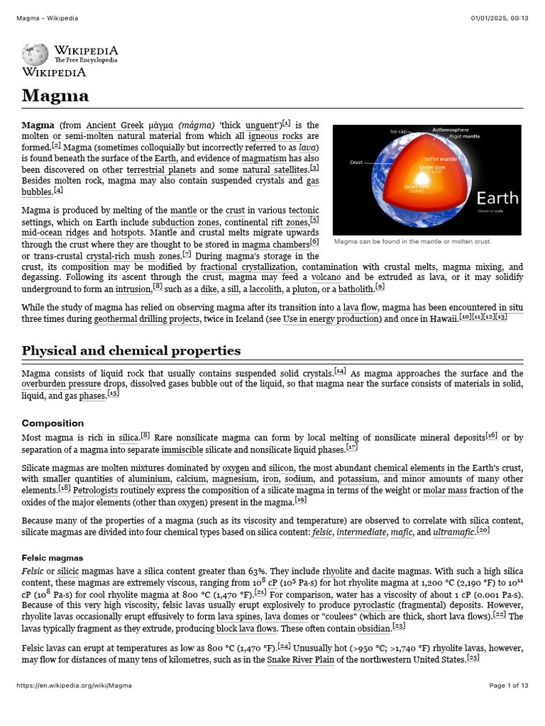 Magma Pdf Magma Lava