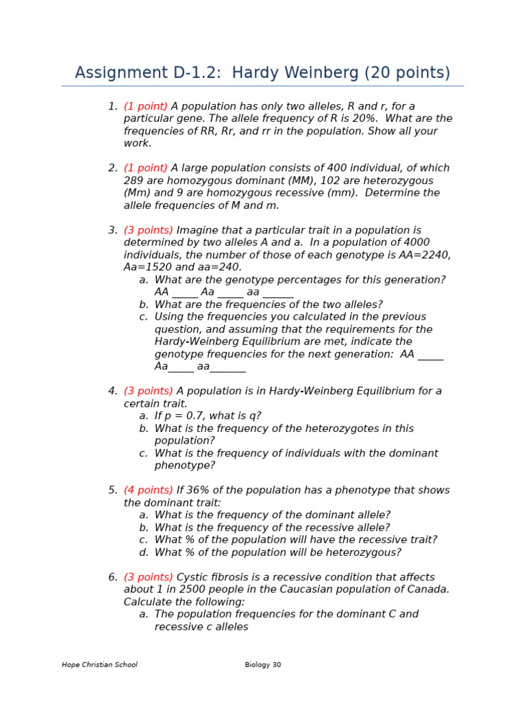 SCN3230-D-1.2 Assignment | PDF | Dominance (Genetics) | Allele