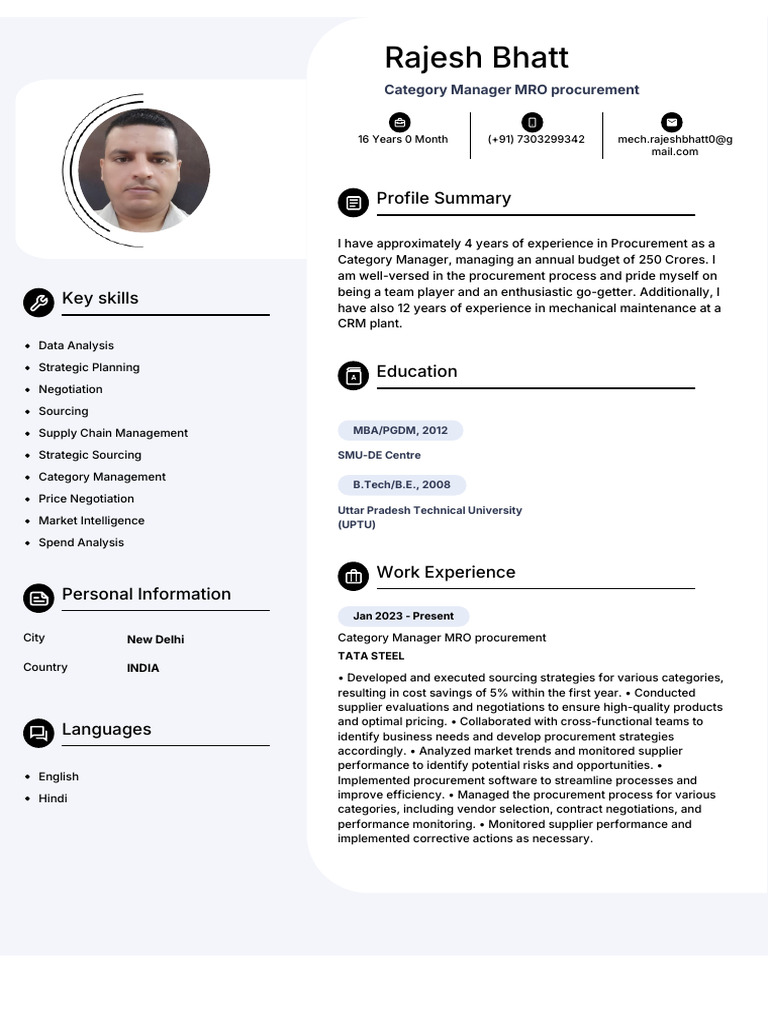 RAJESH_BHATT | PDF | Procurement | Business