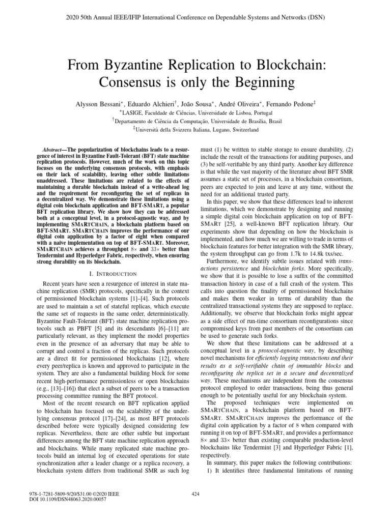 From Byzantine Replication To Blockchain Consensus Is Only The ...