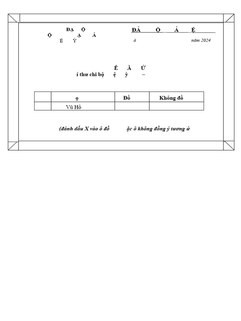 Phieu Bau Pho Bi Thu - Mau Xanh (In 12 Ban) .1 | PDF