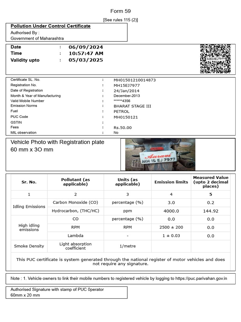 PUC | PDF | Exhaust Gas | Atmosphere Of Earth
