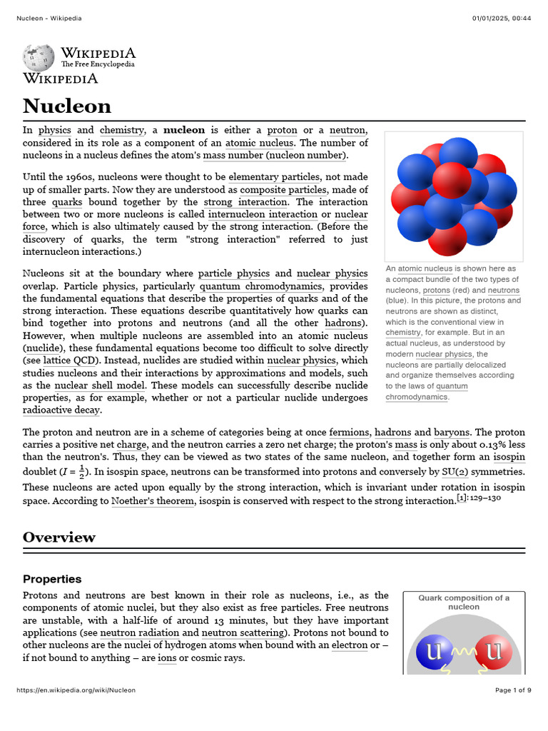 Nucleon | PDF | Neutron | Proton