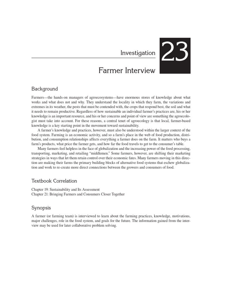 23_Farmer_Interview | PDF | Agriculture