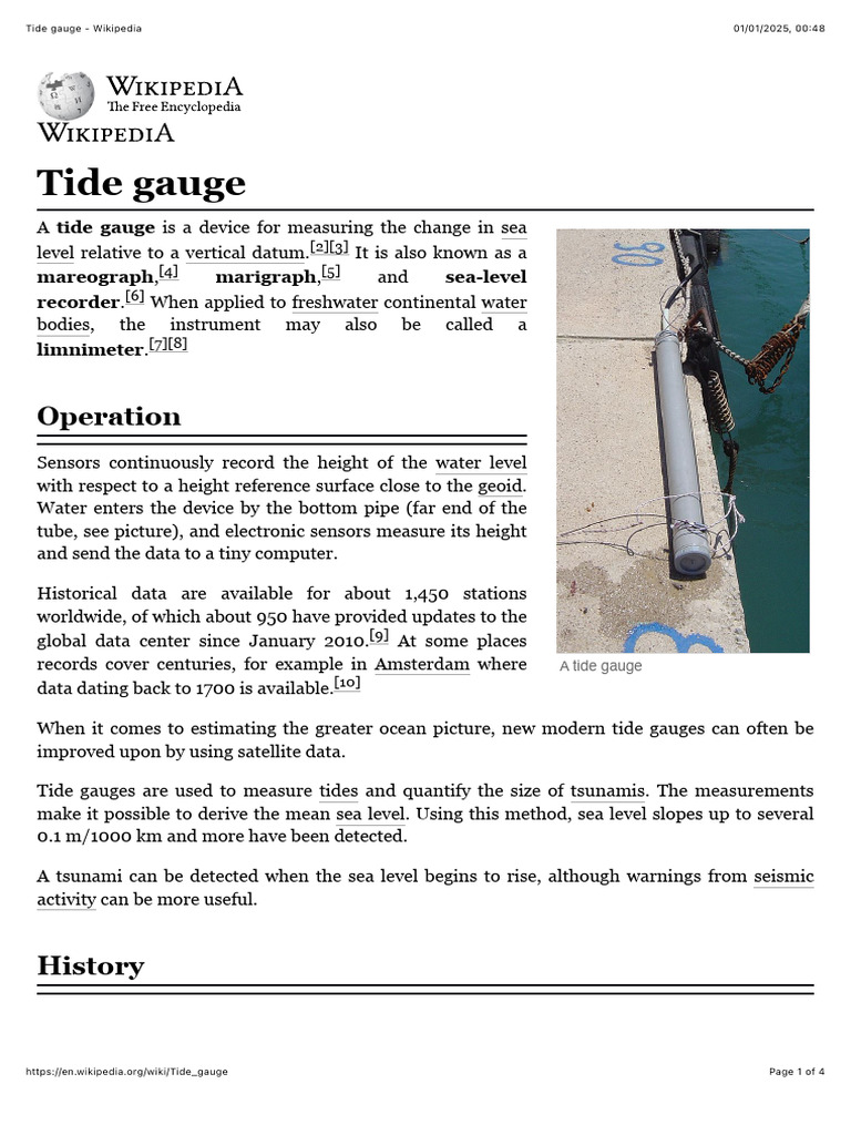 Tide Gauge | PDF | Physical Geography | Applied And Interdisciplinary ...