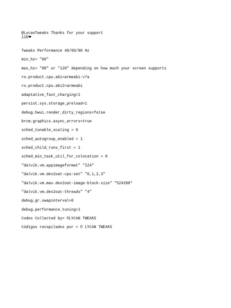 SetEdit - Boost - Performance 60 & 90Ghz LycanTweaksCodes | PDF