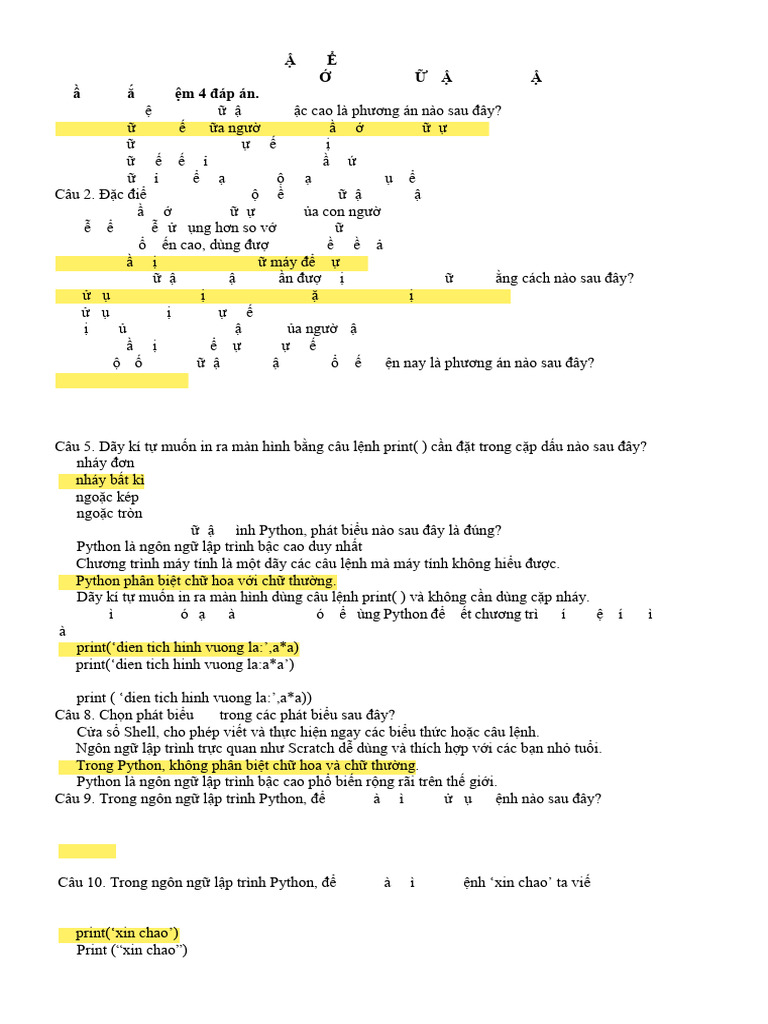 ÔN TẬP - TIN 10 - HK1 | PDF
