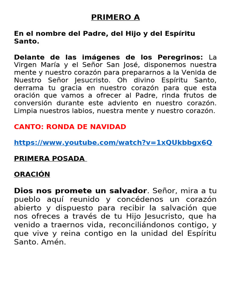 POSADAS 2024 | PDF | Oración | María, madre de Jesús
