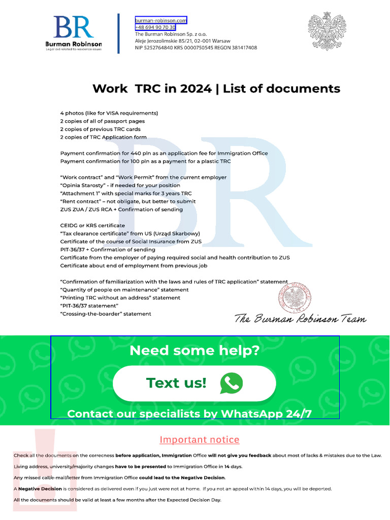 2024 - Check list - WORK | PDF