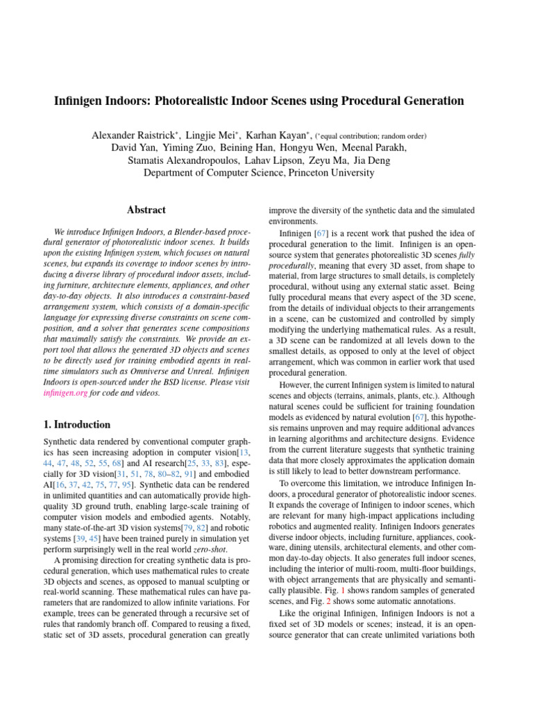Infinigen Indoors | PDF | 3 D Computer Graphics | Mathematical Optimization
