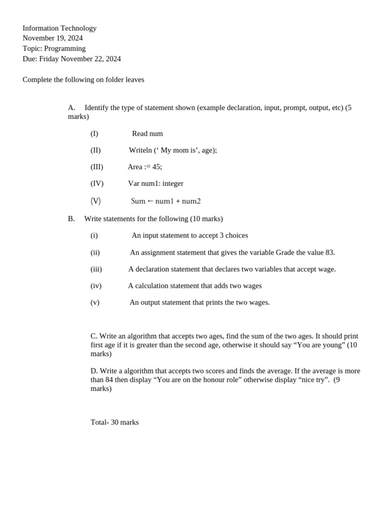 Conditional Statements Activity | PDF