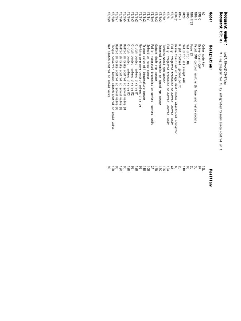 Tranny 722.9 before 2014 - Wiring diag | PDF