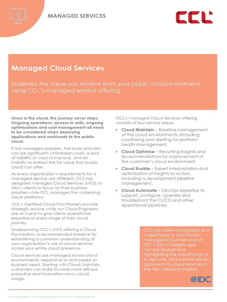 CCL - Managed Services - Managed Cloud Services | PDF | Cloud Computing ... CCL - Managed Services - Managed Cloud Services | PDF | Cloud Computing ...