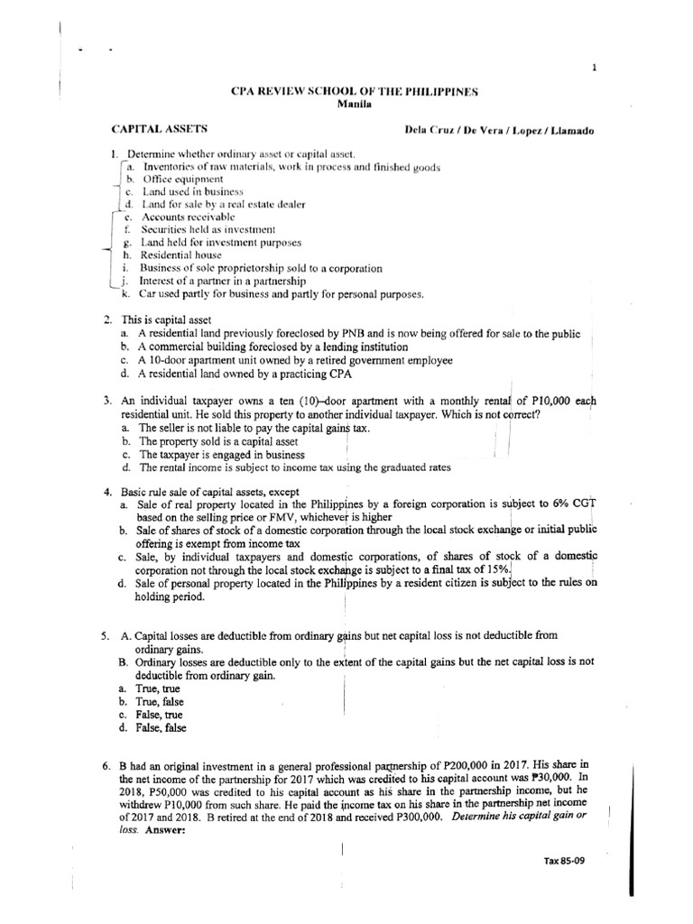 TAX 8509 - MCQs | PDF